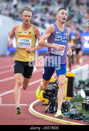 Sam Parsons and Marc Scott competing in the men’s 5000m heats at the ...