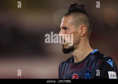 Monaco, Monaco, 6th October 2022. Marek Hamsik of Trabzonspor reacts ...