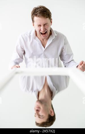 rage man bipolar disorder psychology stress Stock Photo - Alamy