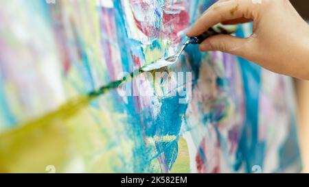 abstract painting art process creative work fine Stock Photo - Alamy