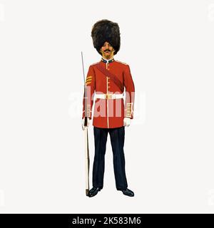 British Royal soldier clipart, vintage job illustration vector Stock ...