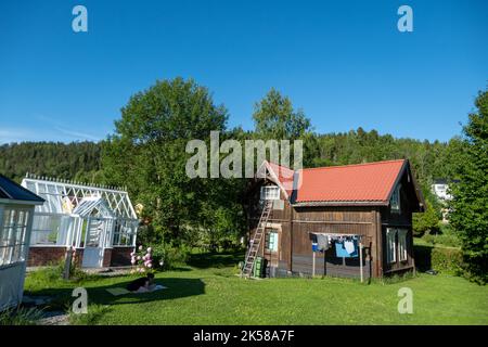 typical cabin or stabbur in rural areas of Norway Stock Photo - Alamy
