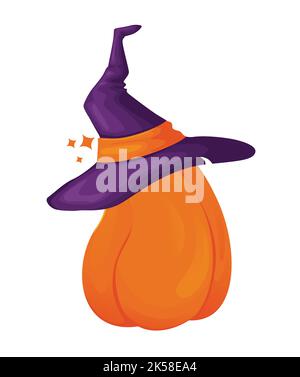 Orange pumpkin with witch hat for your design for the holiday Halloween ...