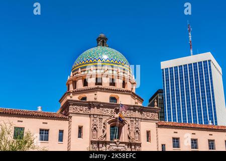 Colorful Dome Facade Statues City Hall Government Tucson Arizona Stock ...