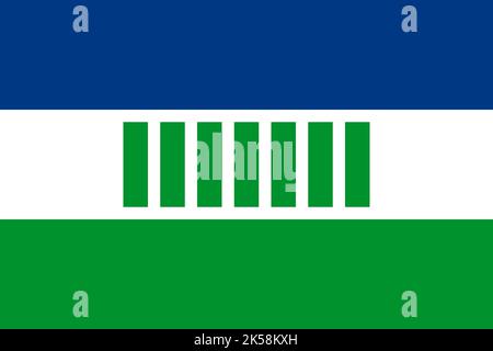 flag of Bantu peoples Ovambo people at cloudy sky background, panoramic ...