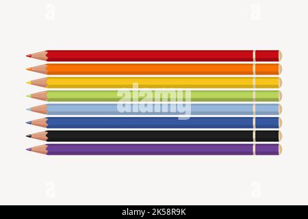 Stationery colored pencils clipart, illustration vector Stock Vector ...