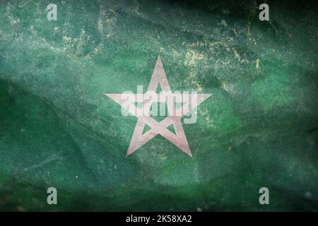 flag of Austroasiatic peoples Muong people at cloudy sky background ...