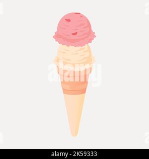 2 scoops ice-cream clipart, dessert illustration vector Stock Vector ...