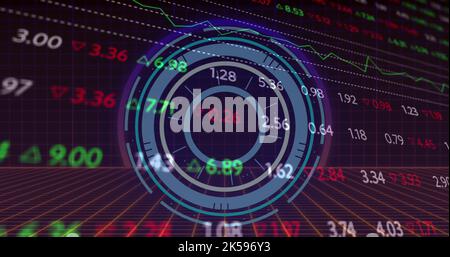 Image of stock market over scope scanning Stock Photo - Alamy