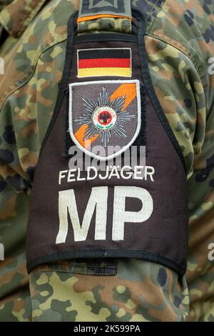 German Military Police at the day of the Bundeswehr in Bonn, market ...