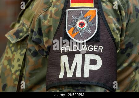 German Military Police at the day of the Bundeswehr in Bonn, market ...