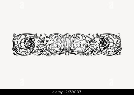 Decorative botanical divider illustration clipart vector Stock Vector ...