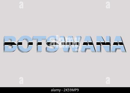 3D Flag of Botswana on a text background Stock Photo - Alamy