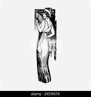 Classy lady drawing, vintage illustration vector Stock Vector Image ...