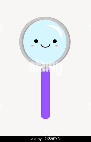 Magnifying glass collage element, cute illustration vector Stock Vector ...