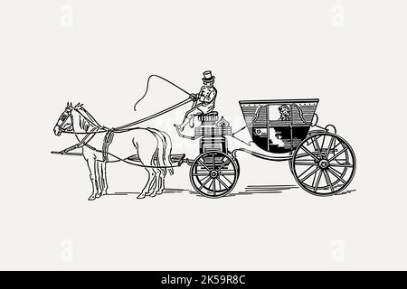 Stagecoach clipart, drawing illustration vector Stock Vector Image ...