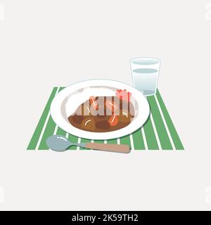 Japanese curry clipart, food illustration vector Stock Vector Image ...