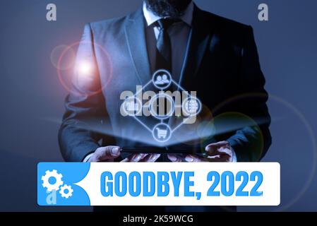 Conceptual caption Goodbye 2023, Business overview Merry Christmas ...