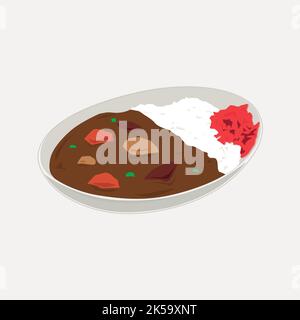 Japanese curry clipart, food illustration vector Stock Vector Image ...