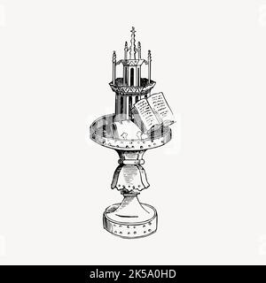 Book on lectern clipart, vintage hand drawn vector Stock Vector Image ...