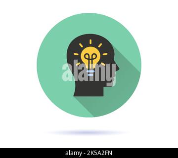 Psychotherapy icon. Simple illustration with long shadow for graphic ...