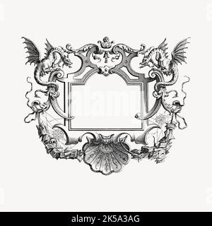 Mythical frame clipart, vintage hand drawn vector Stock Vector Image ...