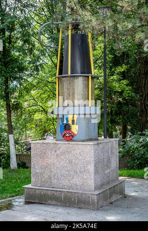 Monument dedicated to miners on July 11, 2021 in Petrosani, Romania ...