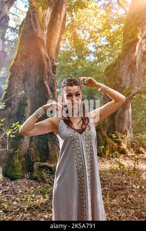 A Beautiful, Magical, Mysterious Fairy, Nymph wearing the white dress ...