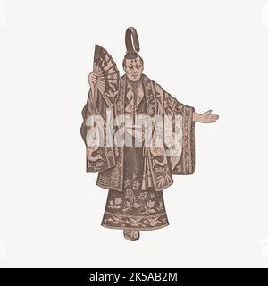Mikado, Emperor of Japan clipart, vintage hand drawn vector Stock ...