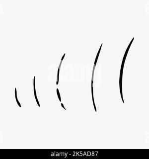 Comic line effect collage element, black and white illustration vector ...