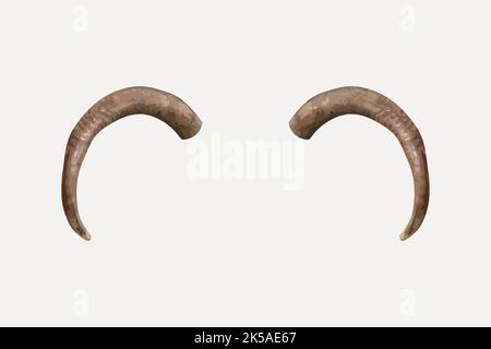 Horns collage element, cute illustration vector Stock Vector Image ...