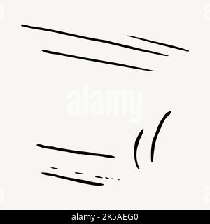 Comic line effect collage element, black and white illustration vector ...