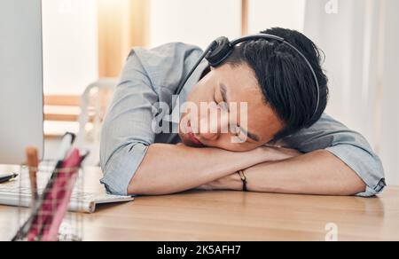 Tired, sleeping in call center and team burnout while giving customer ...