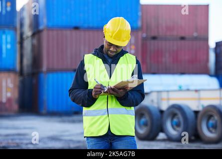 Documents, shipping and supply chain with a logistics black woman ...
