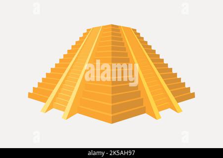 Mesoamerican pyramid collage element, cute illustration vector Stock ...