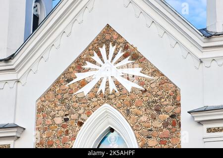 Gozha, Hoza - November 2021: All Seeing Eye symbol detail of Catholic ...
