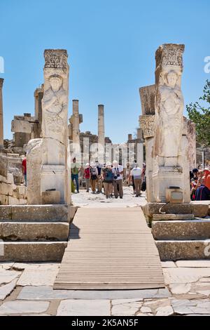 Hercules Gate in Ephesus Archaeological Site, Selcuk, Turkey Stock ...