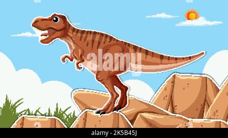 Thumbnail design with dinosaur raptor illustration Stock Vector Image ...