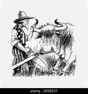 Uncle Sam collage element, drawing illustration vector Stock Vector ...