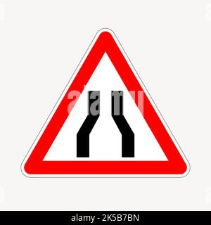Narrow road sign clipart, illustration vector Stock Vector Image & Art ...