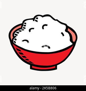 Rice bowl clipart, Asian food illustration vector Stock Vector Image ...