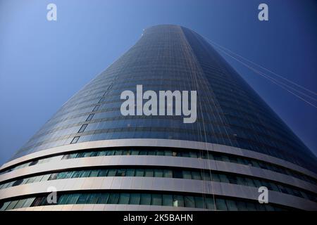 Wolkenkratzer der Qatar Gas, Navigation Tower, Doha, Qatar, Katar Stock ...