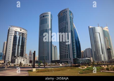 Al Fardan Residences, Barjeel Tower, Wind Tower, Doha, Qatar Stock ...