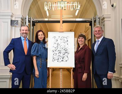 EDITORIAL USE ONLY Matthew Orr with artist Rachel Whiteread unveiling ...