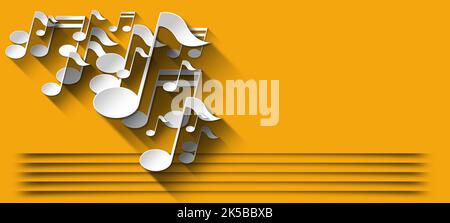 Monochrome illustration with abstract music notes Stock Photo - Alamy