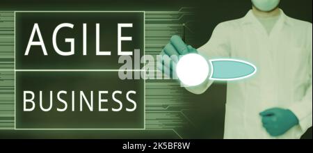 Text showing inspiration Agile Business. Concept meaning capability of ...