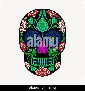 Colorful skull collage element illustration vector Stock Vector Image ...