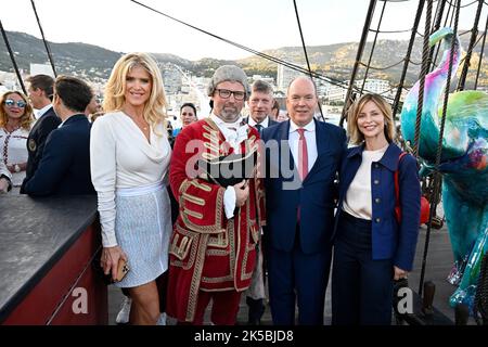 MONACO 202204 Prince Albert of Monaco and Victoria Silvstedt aboard The ...