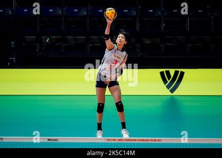 ROTTERDAM, NETHERLANDS - OCTOBER 9: Sarina Koga of Japan, Mami Uchiseto ...