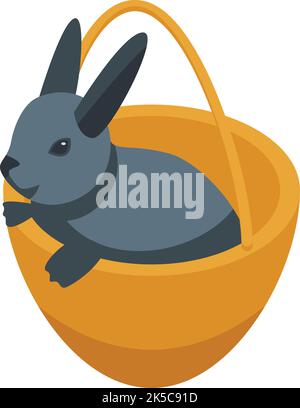 Cute easter bunny icon isometric vector. Happy rabbit. Funny animal ...